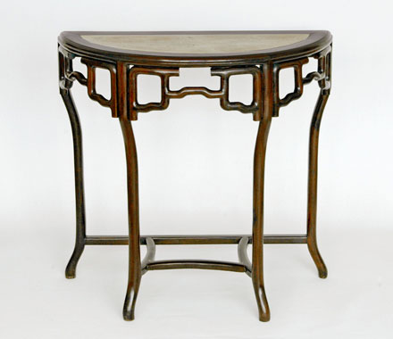 Shanju_Hongmu Half Round Table